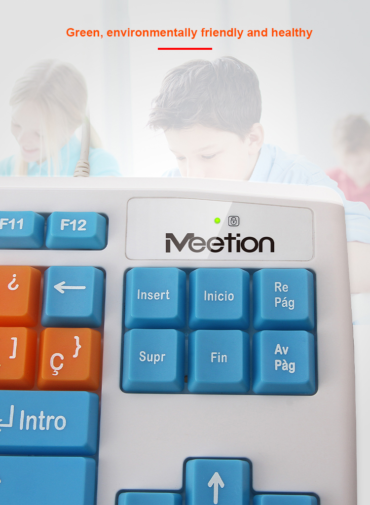 Meetion Colored Big Keys Keyboard & Kids Computer Keyboard K800