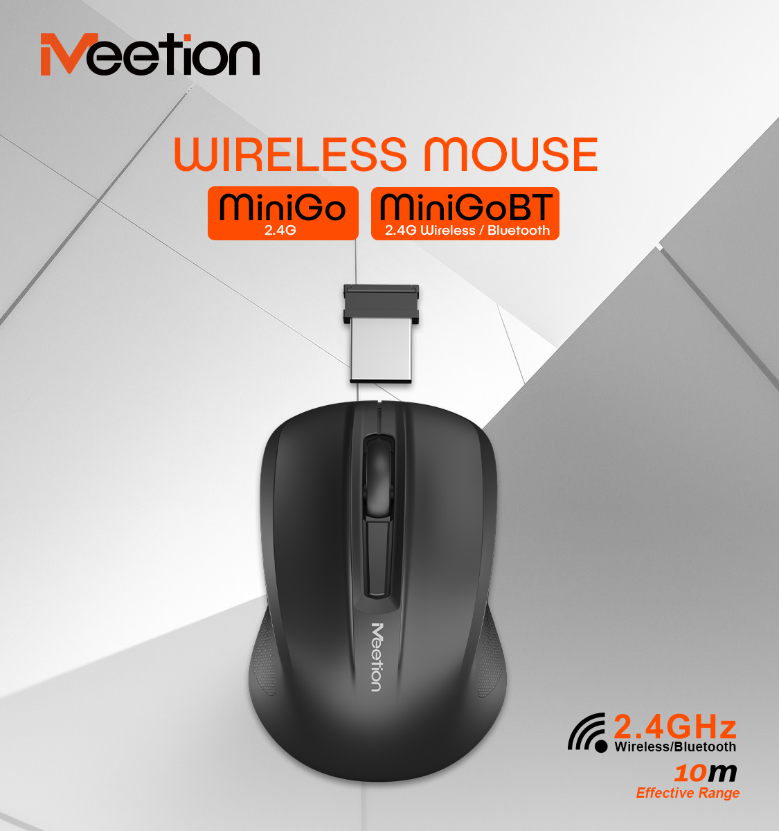 Dual Mode Mini Bluetooth 2.4g Wireless Mouse minigo Bt | Meetion