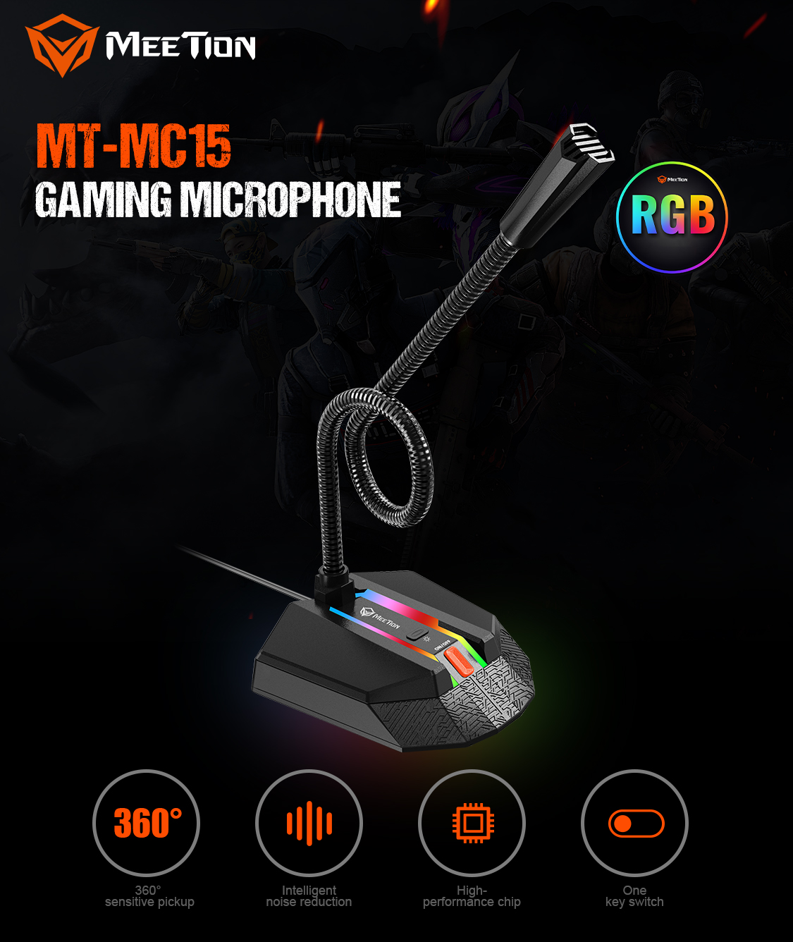 Rgb Conference Gaming Microphonemc15 | Meetion
